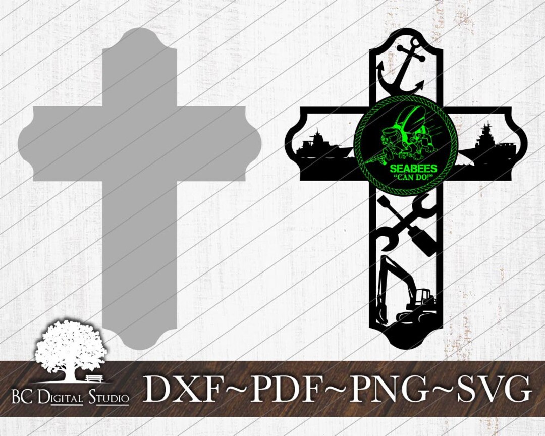 Seabees Cross Svg| Military Cross SVG | Veterans Cross SVG | Digital ...