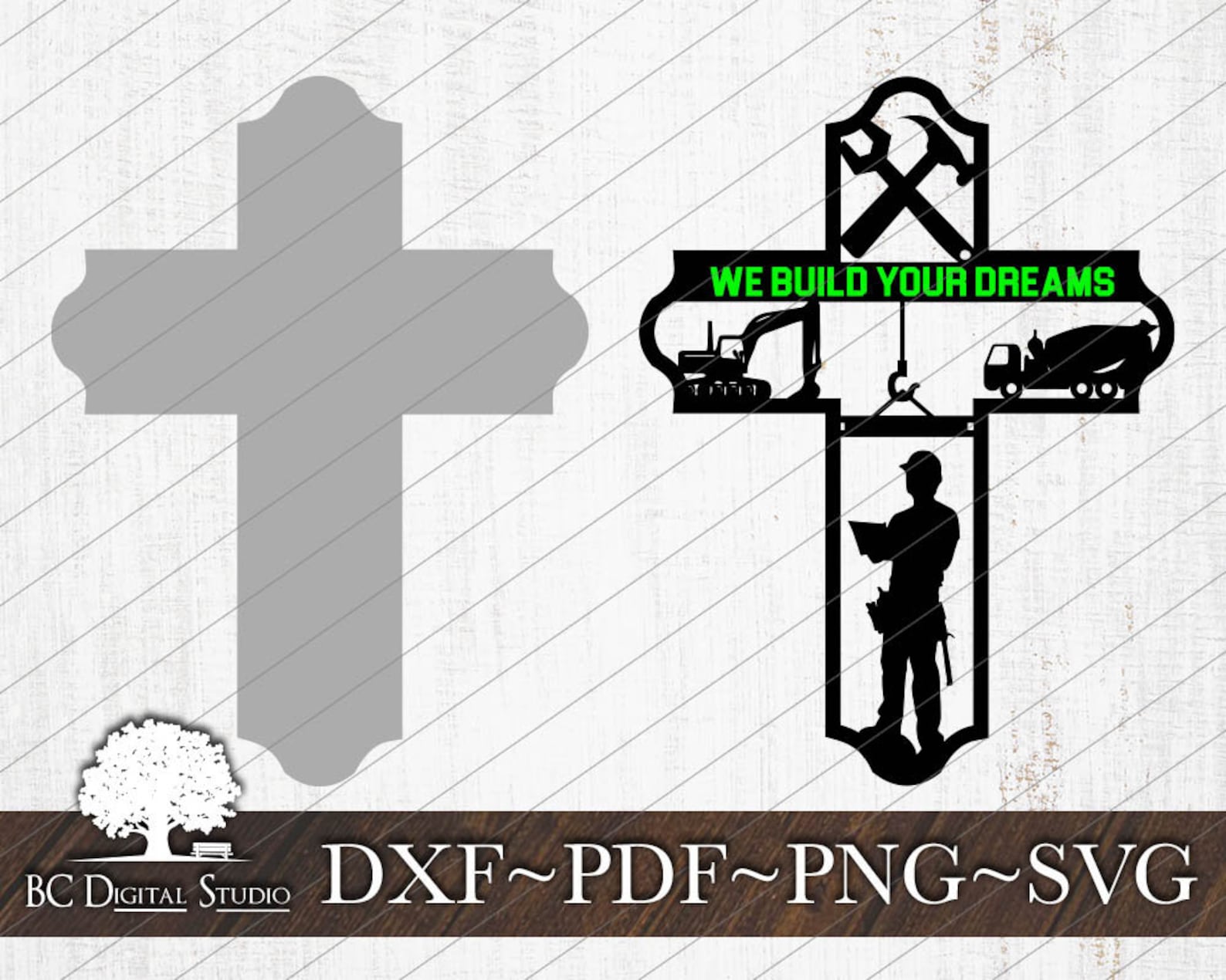Construction Worker Cross SVG | Construction Cross SVG | Digital File ...