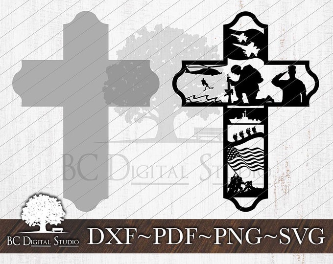 Memorial Cross SVG Military Cross SVG Digital File Download Dxf Pdf Png ...