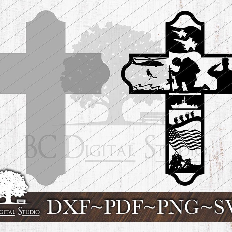 Memorial Cross Svg - Etsy