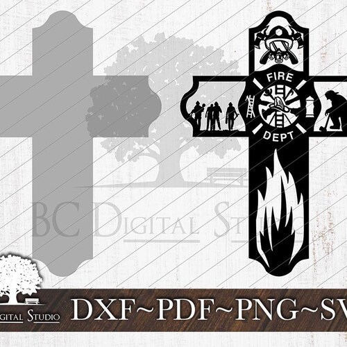 Firefighter Cross SVG Digital File Download Dxf Pdf Png | Etsy