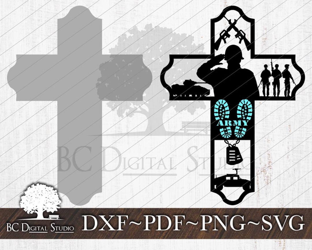 Army Cross Svg| Military Cross SVG | Veterans Cross SVG | Digital File ...