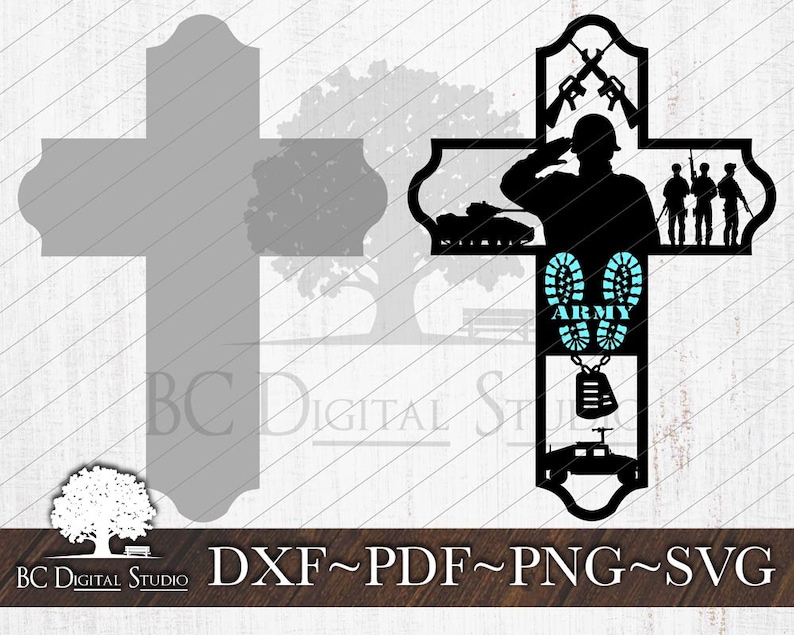 Army Cross Svg| Military Cross SVG | Veterans Cross SVG | Digital File ...