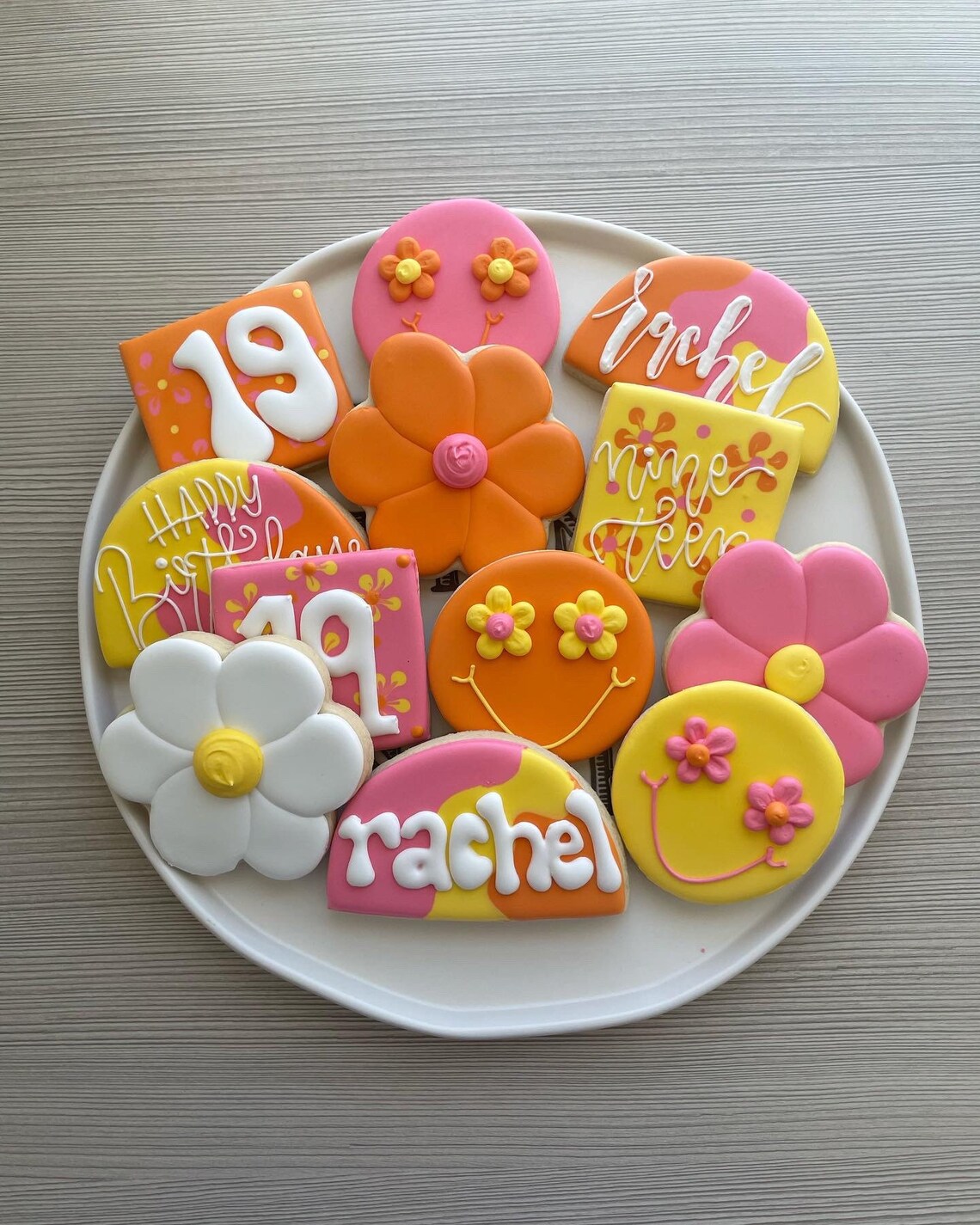 Groovy Flower Birthday Cookies | Etsy
