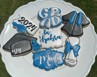 12 Graduation Floral Cookies, Prom Cookies, Senior Sugar Cookies, Class ...