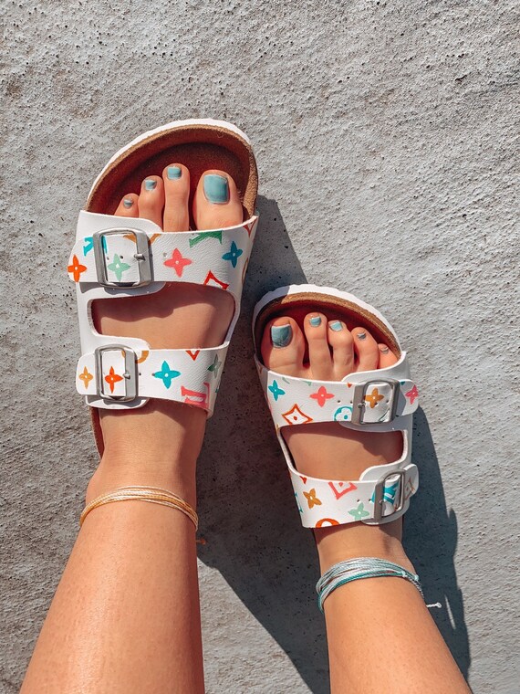 Hand-painted designer sandals | Etsy