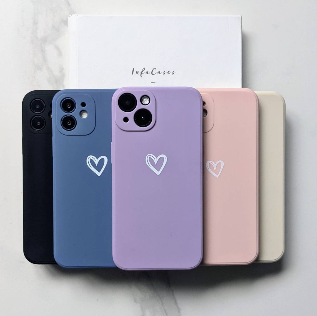 Heart Shape Pastel Colours Shockproof Case for 11 12 13 14 Mini Pro XR ...