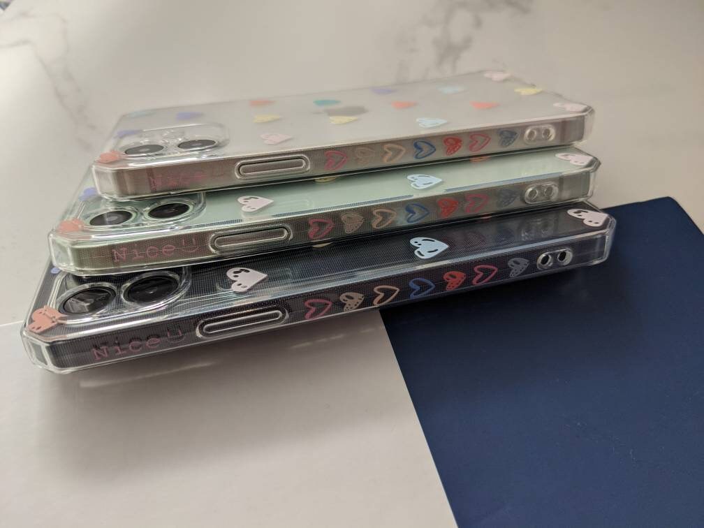 Clear Transparent Heart Pastel Colours Shockproof Cases for - Etsy