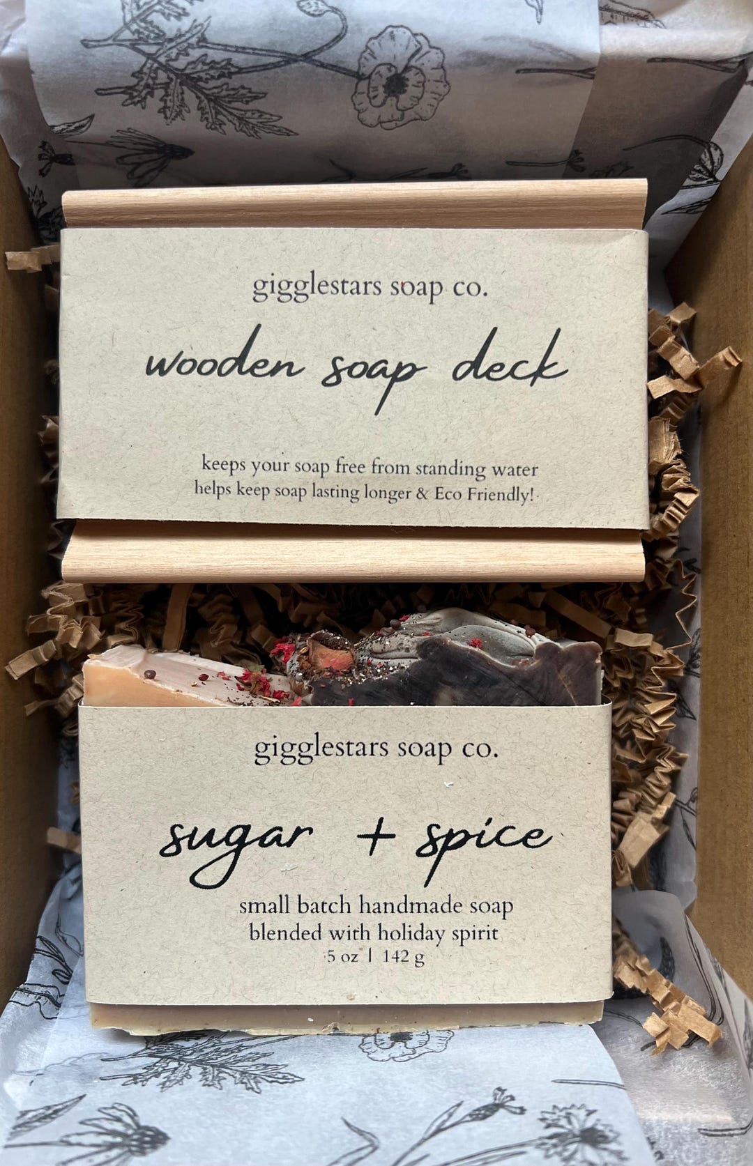 Handmade Soap Gift Box Set | Natural Soap & Wood Soap Dish - Etsy