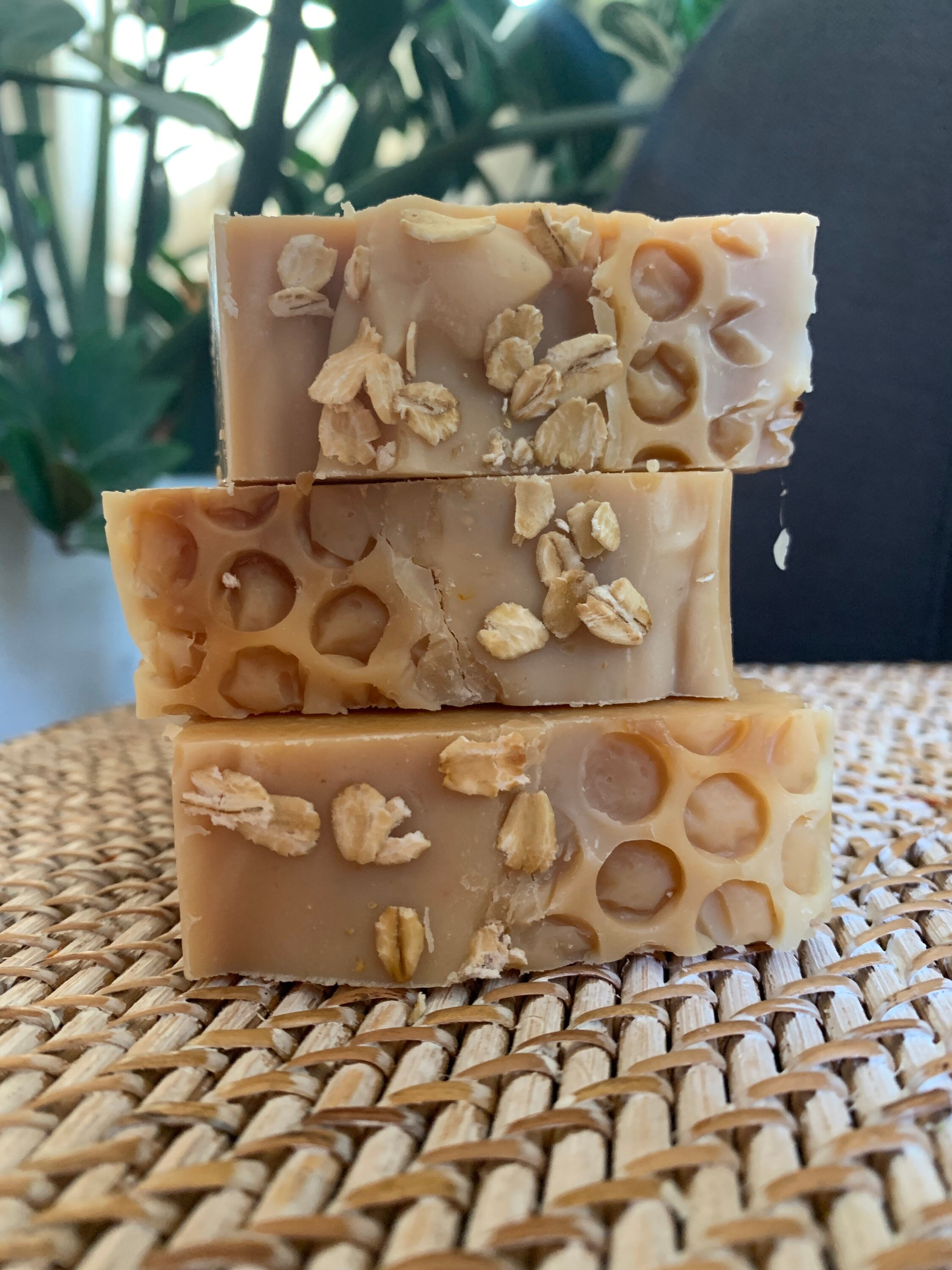 Goat Milk Honey And Oatmeal Handmade Soap ~ Small Batch Soap ~ Raw