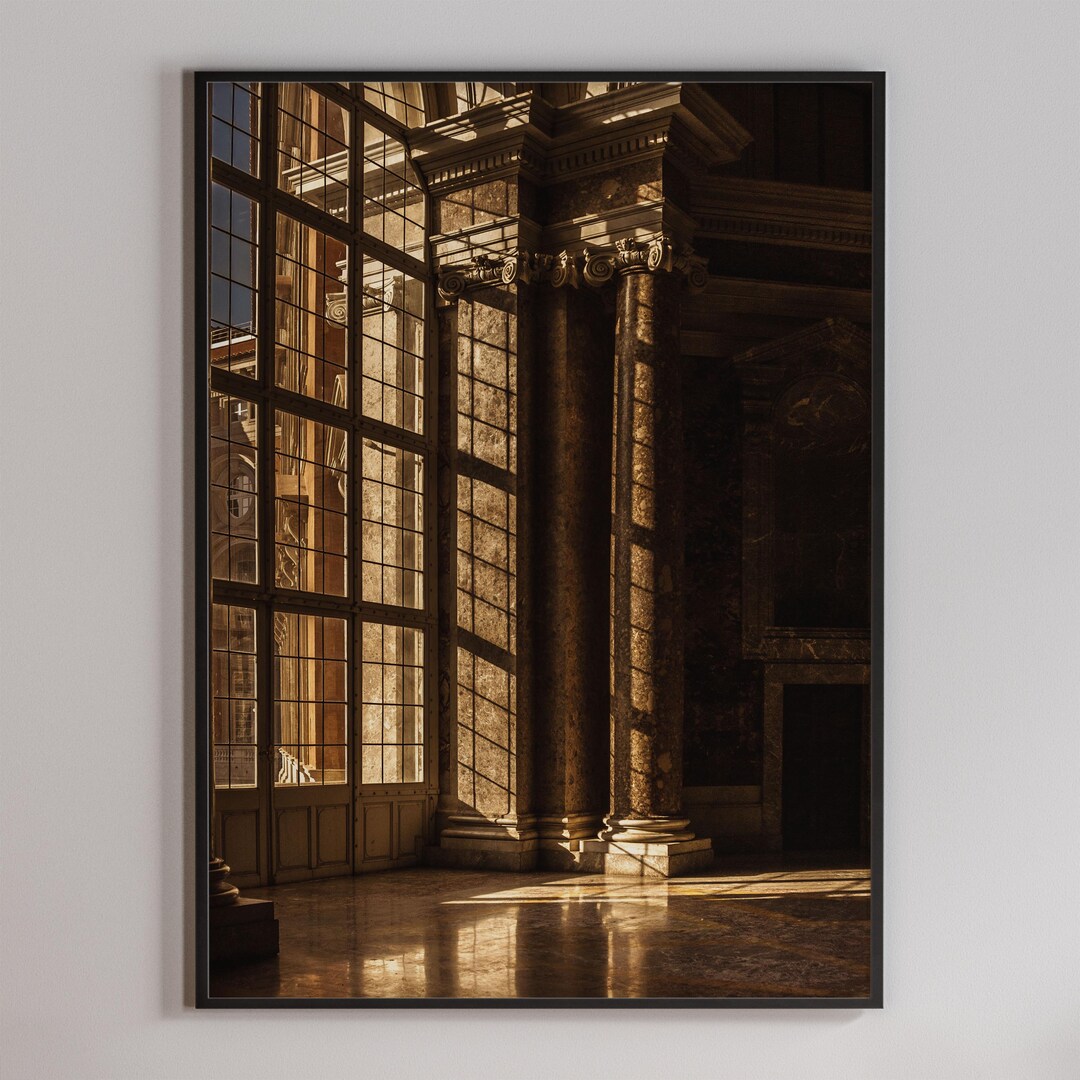 Palace Window Light Print - Elegant Architecture Wall Art, Historic ...