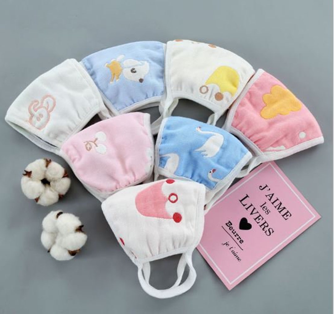 5 Pk 100% Cotton Baby Kids Boy Girl Teen Adult Face Mask Washable ...