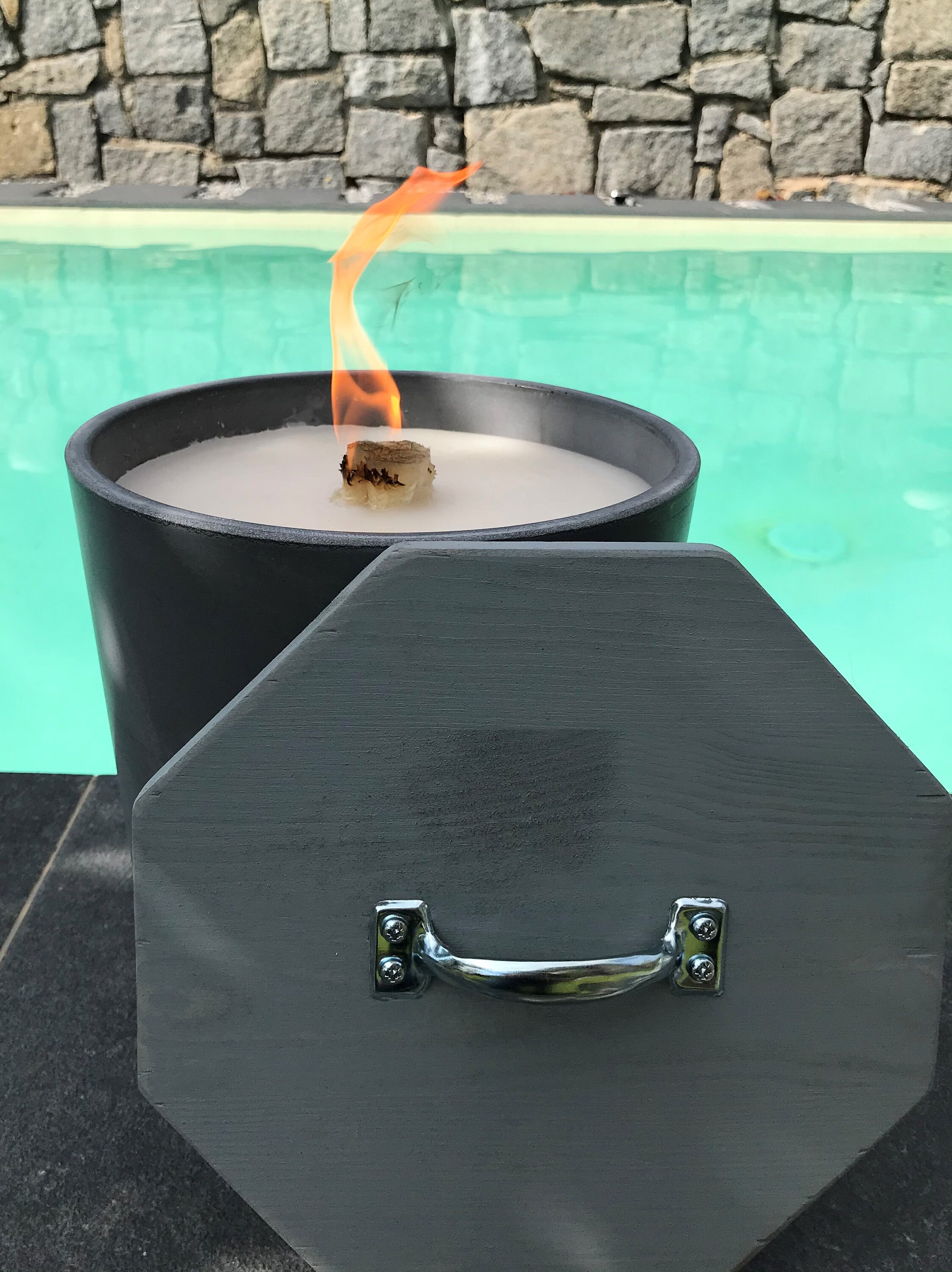 Melting Light Concrete XXL Fire Bowl Grande Bougie de Cire Extérieure ...
