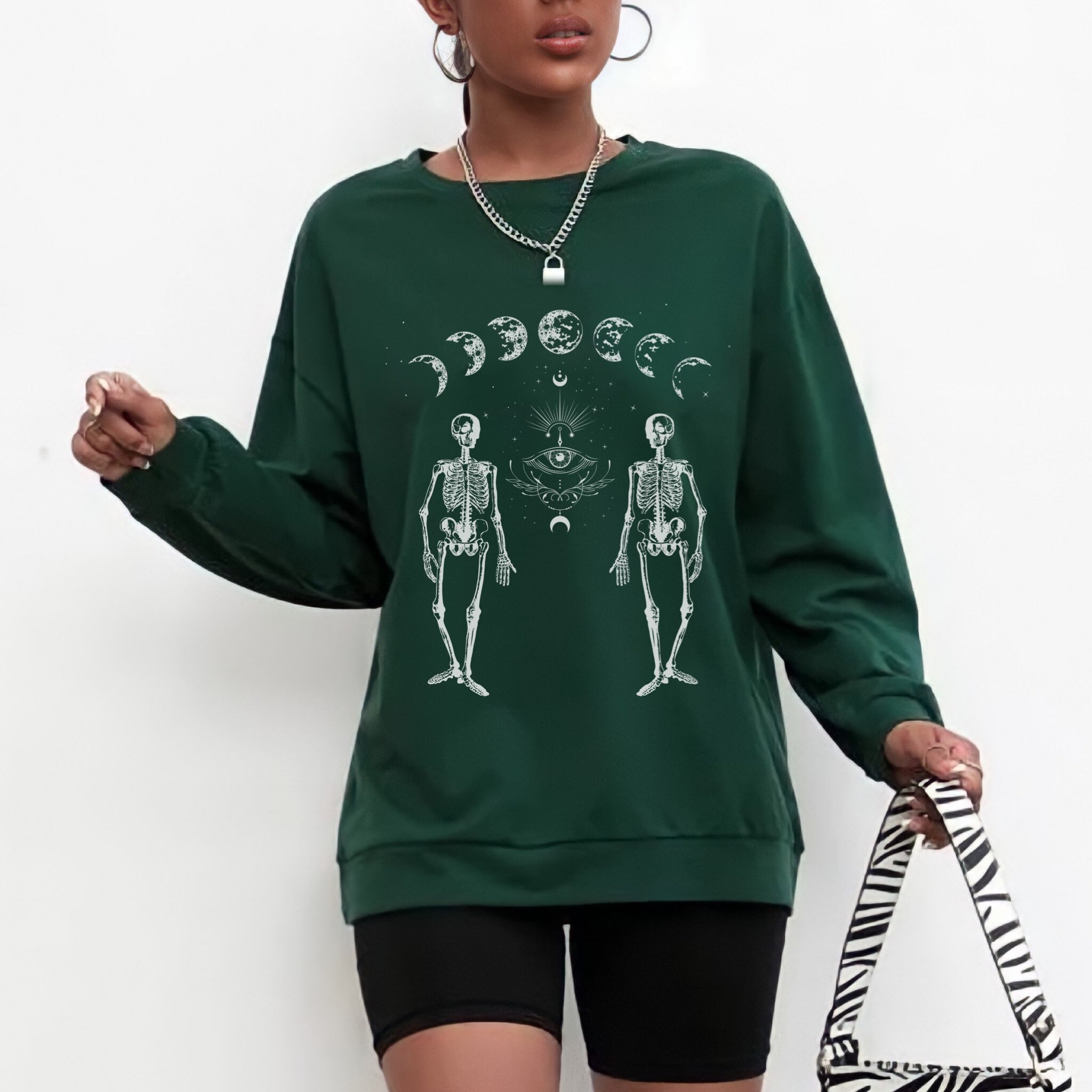 Skeleton Sweatshirt Skeleton Long Sleeve Shirt Halloween | Etsy