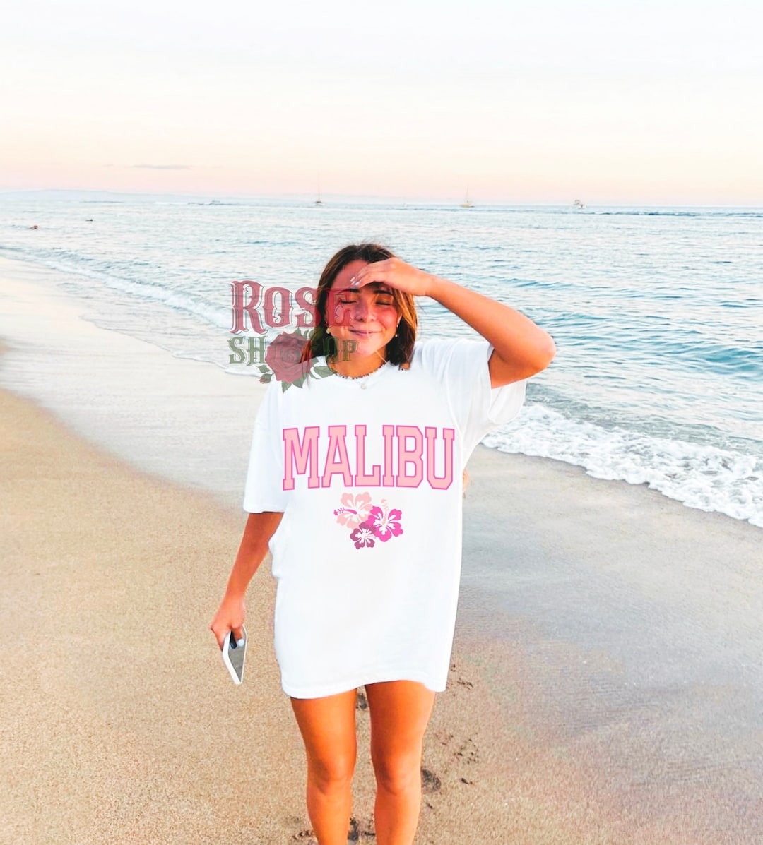 Malibu Camisa Comfort Colors Camisa Coco Chica Ropa Camisa de gran tamaño Camisa de verano ...