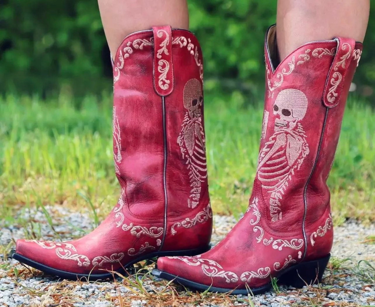 Cowboy Boots Cowgirl Boots Skeleton Boots Nashville - Etsy