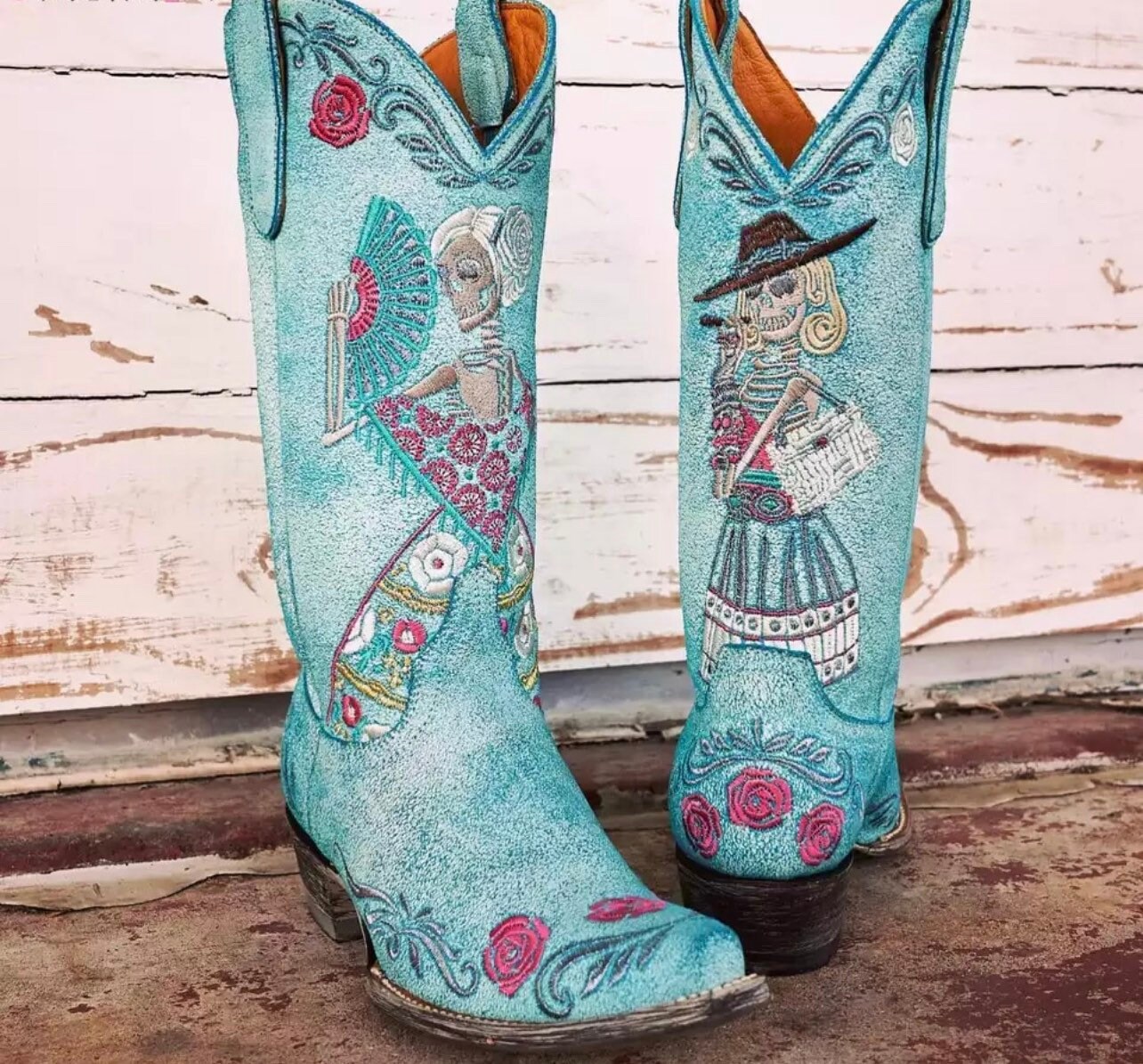 Cowboy Boots Cowgirl Boots Skeleton Boots Nashville - Etsy