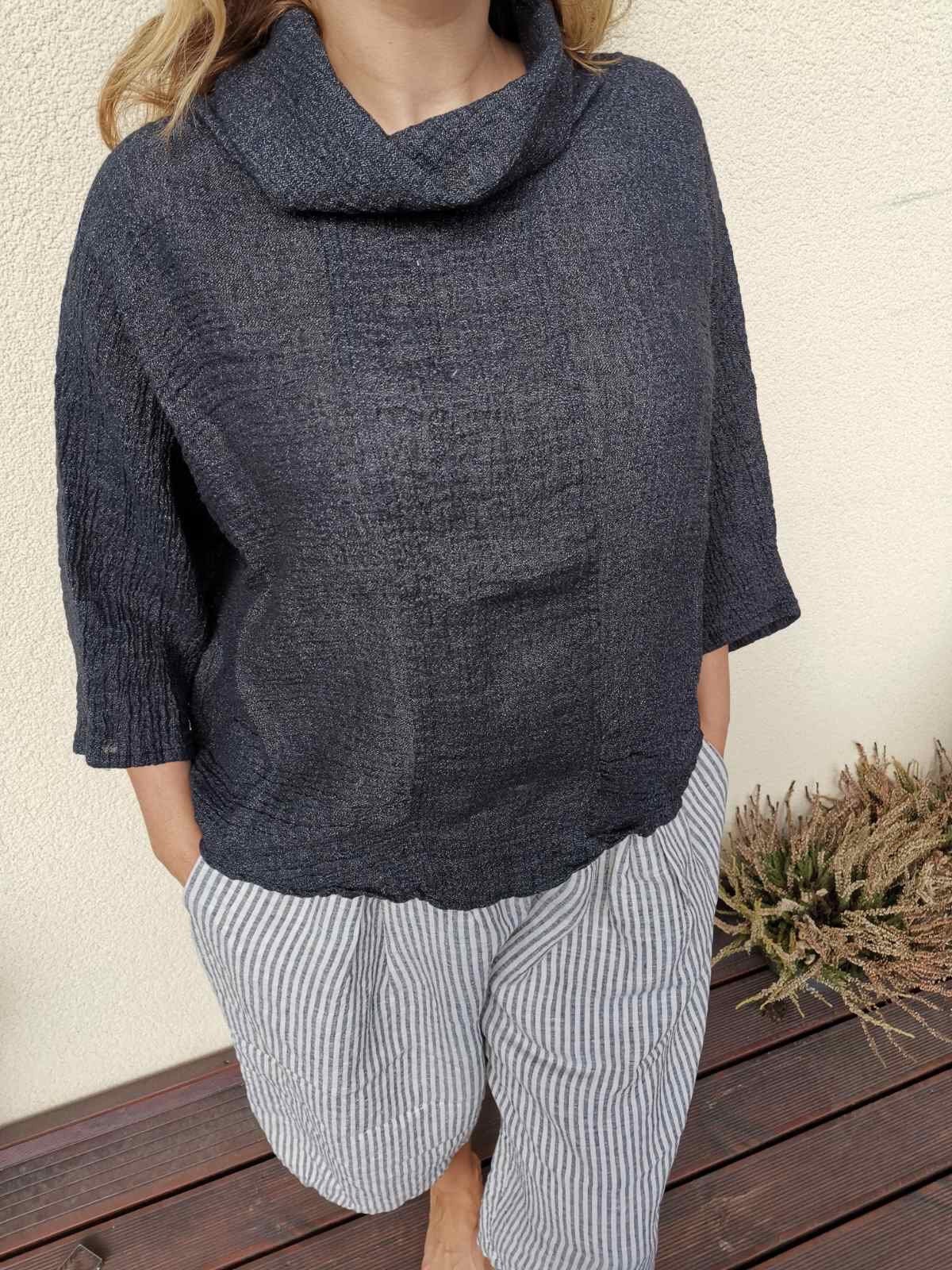 Crinkle linen tunic Pure linen Lovely model One size | Etsy