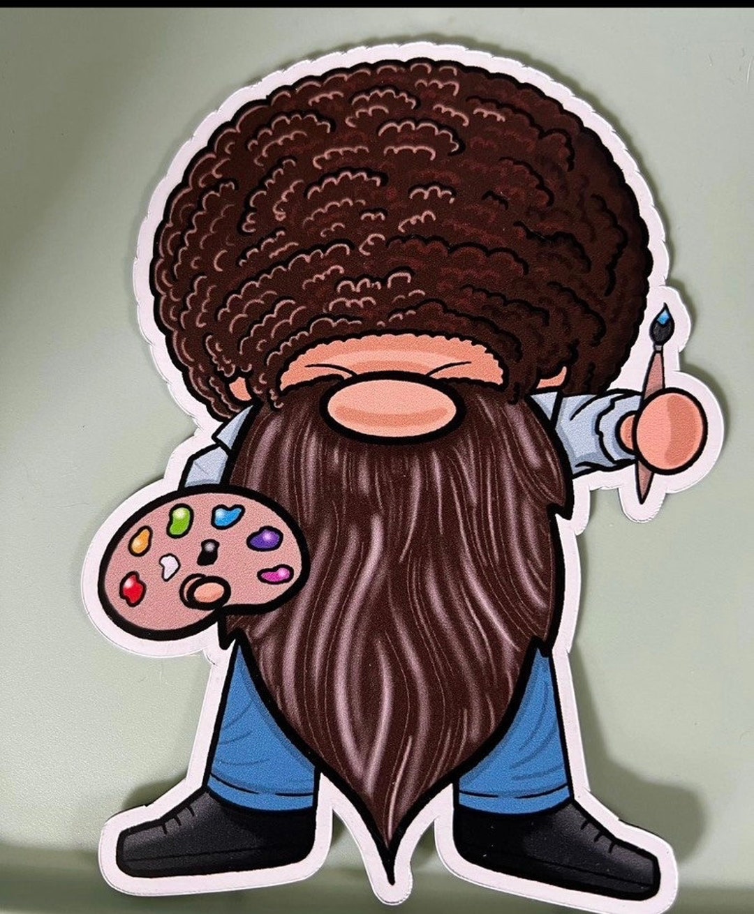 Bob Ross Gnome Magnet - Etsy
