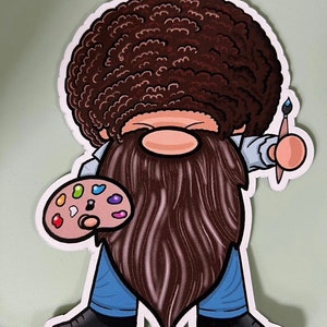 Bob Ross Gnome Magnet - Etsy