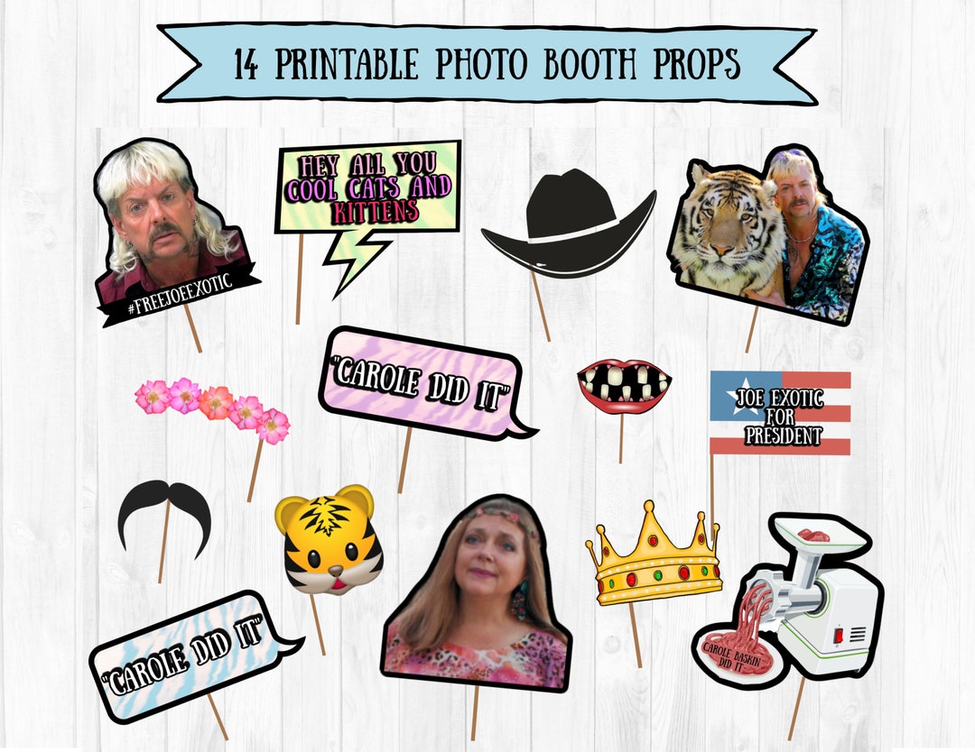 Tiger King Photo Booth Props, Tiger King Birthday Party, Party Props ...