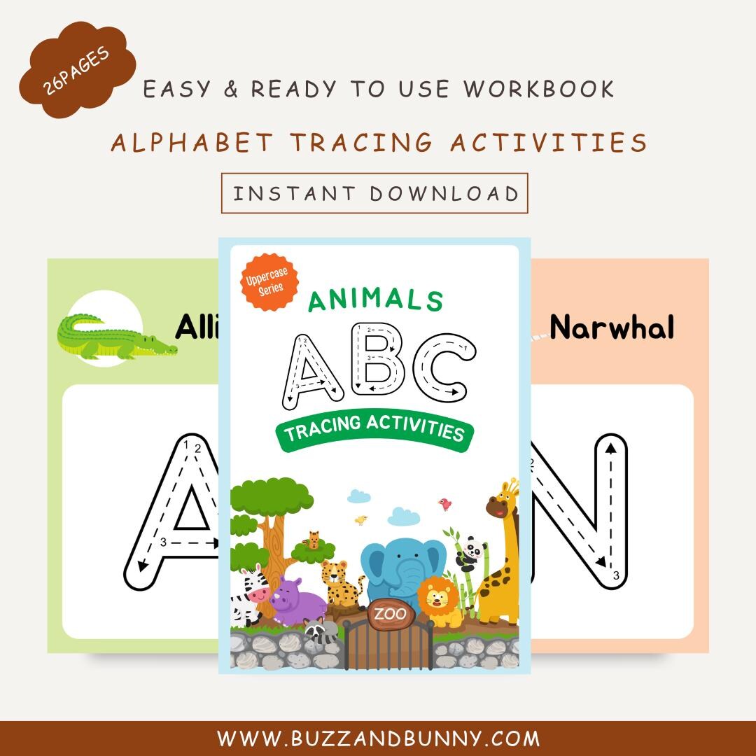 Alphabet Tracing Activities Workbook for Kids, Preschool Learning ...