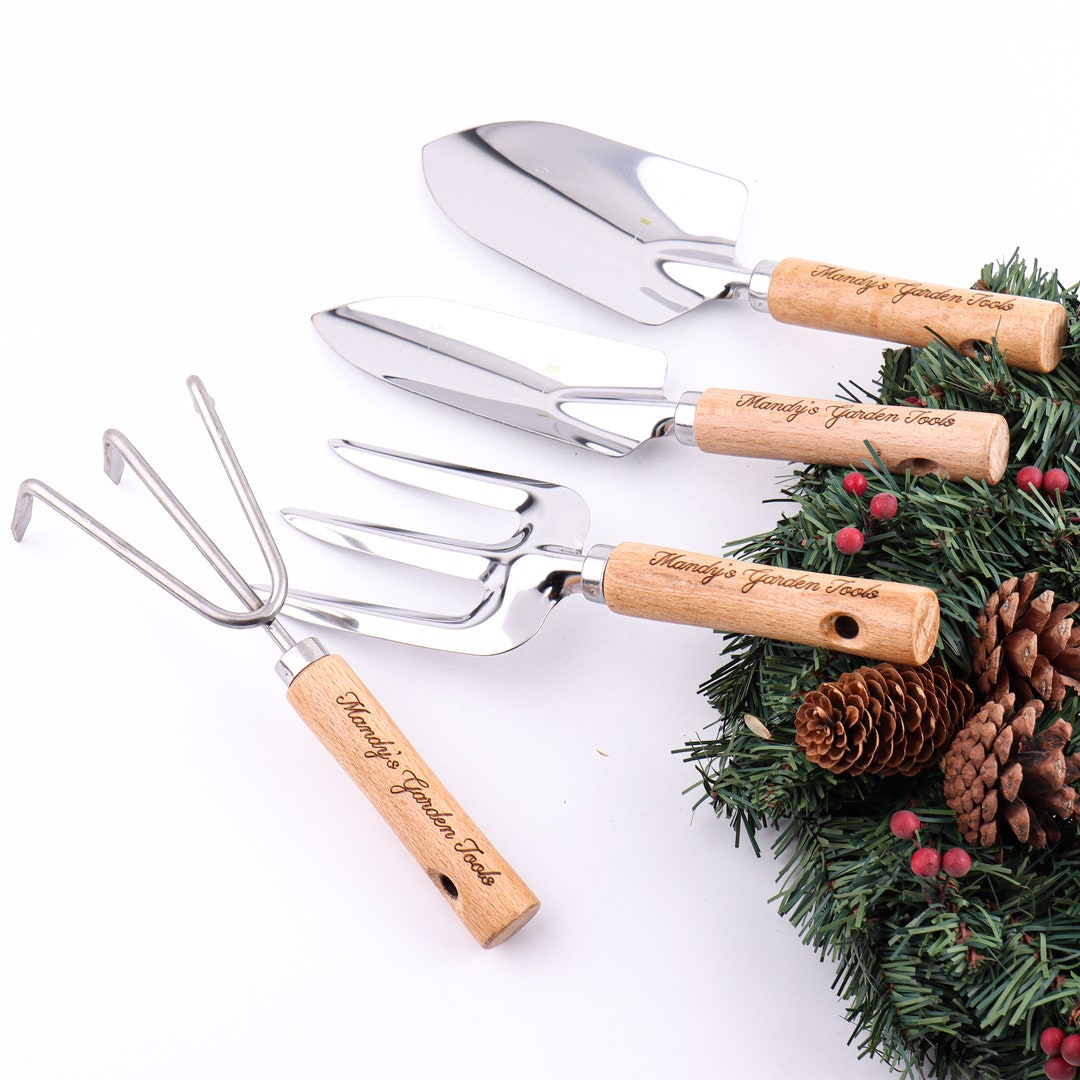 Personalized Garden Tool Set, 4x Heavy Duty Steel Gardening Tools Kit ...