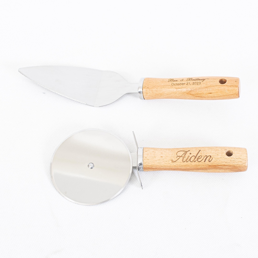 Personalized Pizza Cutter Set, Pizza Cutter Serving Set, College ...
