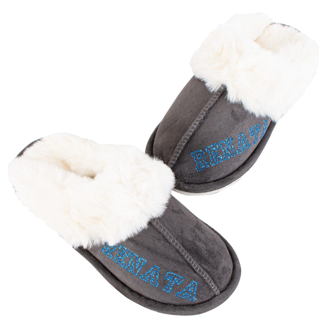Personalized Mrs Fluffy Slippers, Bridal Mrs Wedding Slippers, Bride ...