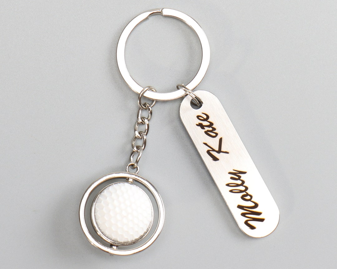 Personalized Golf Keychain, Custom Mini Rotating Golf Ball, Metal ...