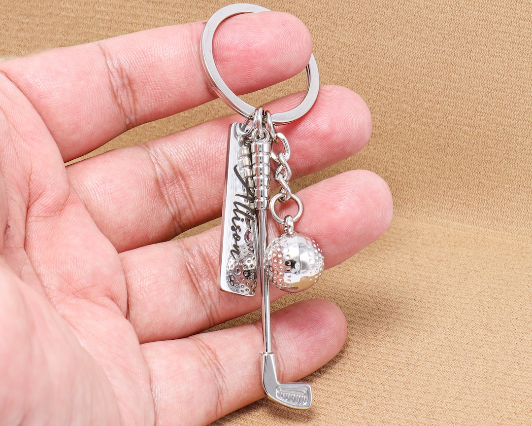 Personalized Golf Keychain for Player Fan Father's Day Christmas Gift ...