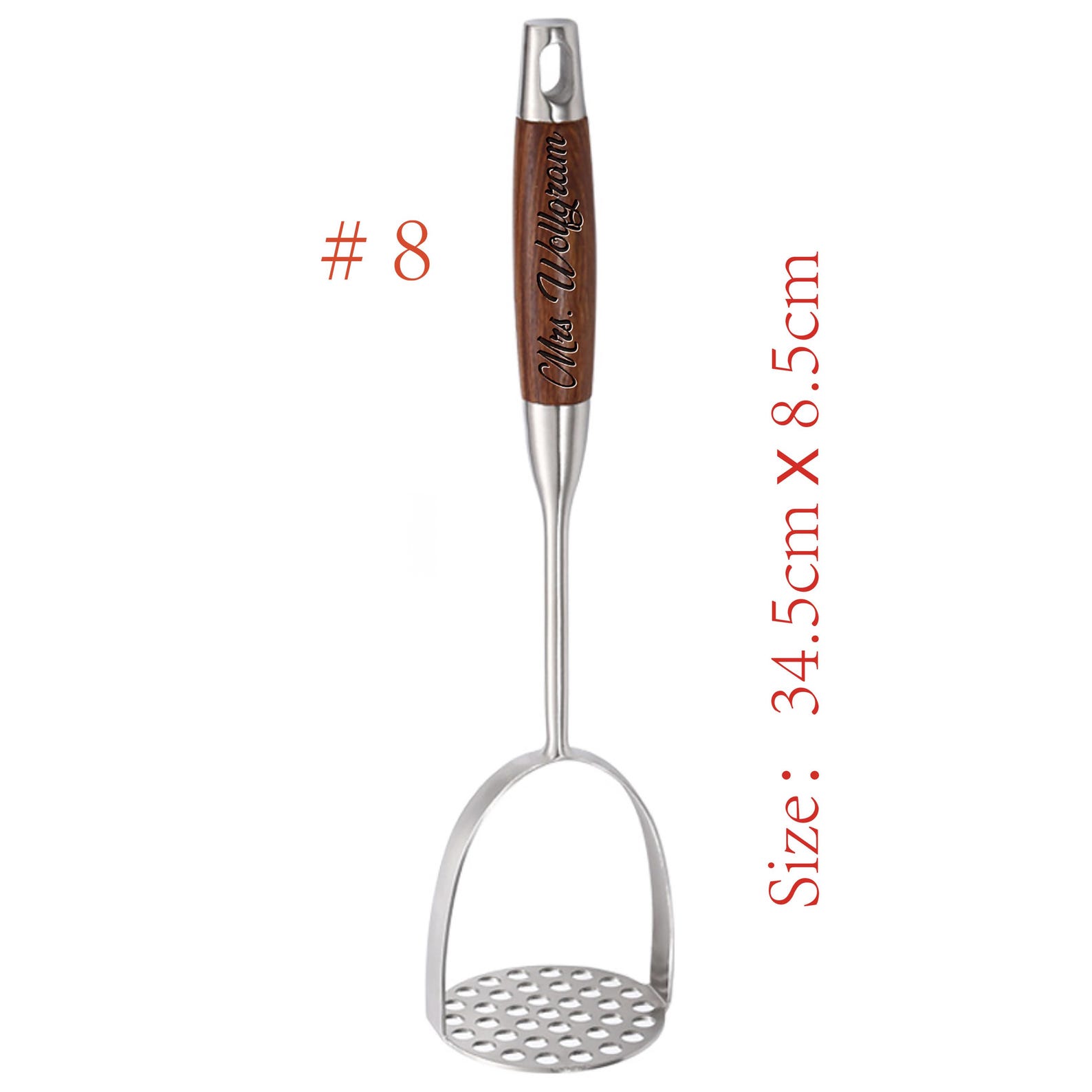 Personalized Pasta Server Stainless Steel Housewarming Gift With Wooden ...