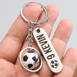 Personalized Cute Soccer Keychain, Custom Soccer Ball Keychain Gifts ...