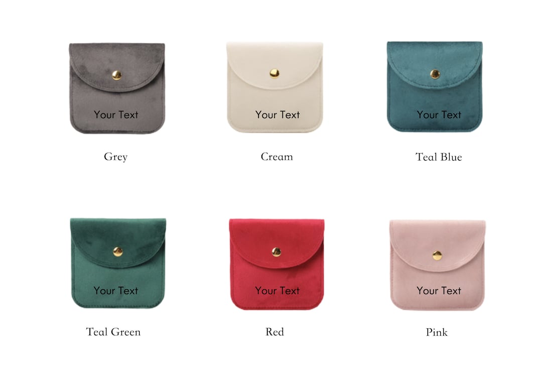 Customized Name Velvet Pouch Jewelry Premium Photo Locket Holder Snap ...