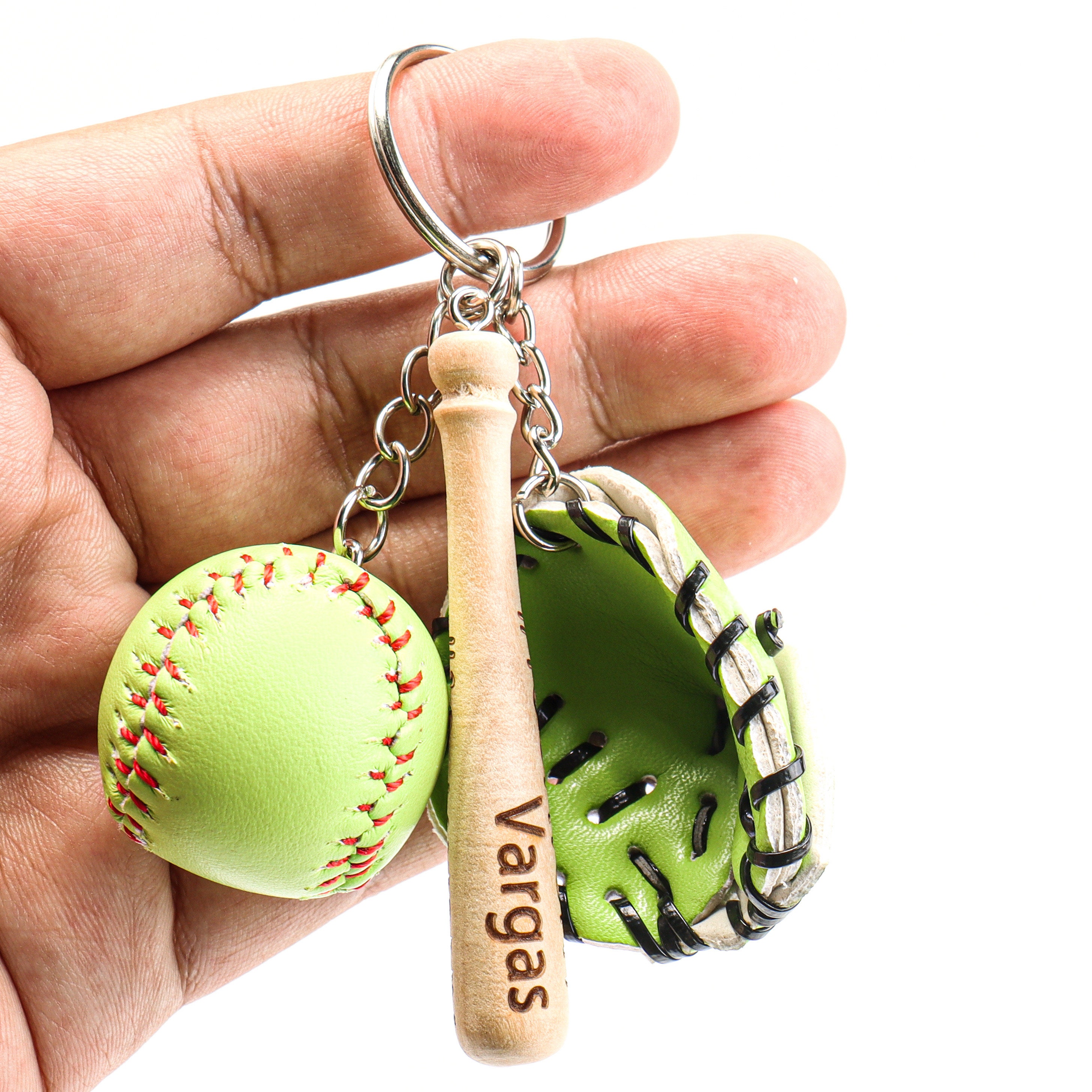 Personalized Mini Baseball Keyring Coach Gift Sports Monogrammed PU ...