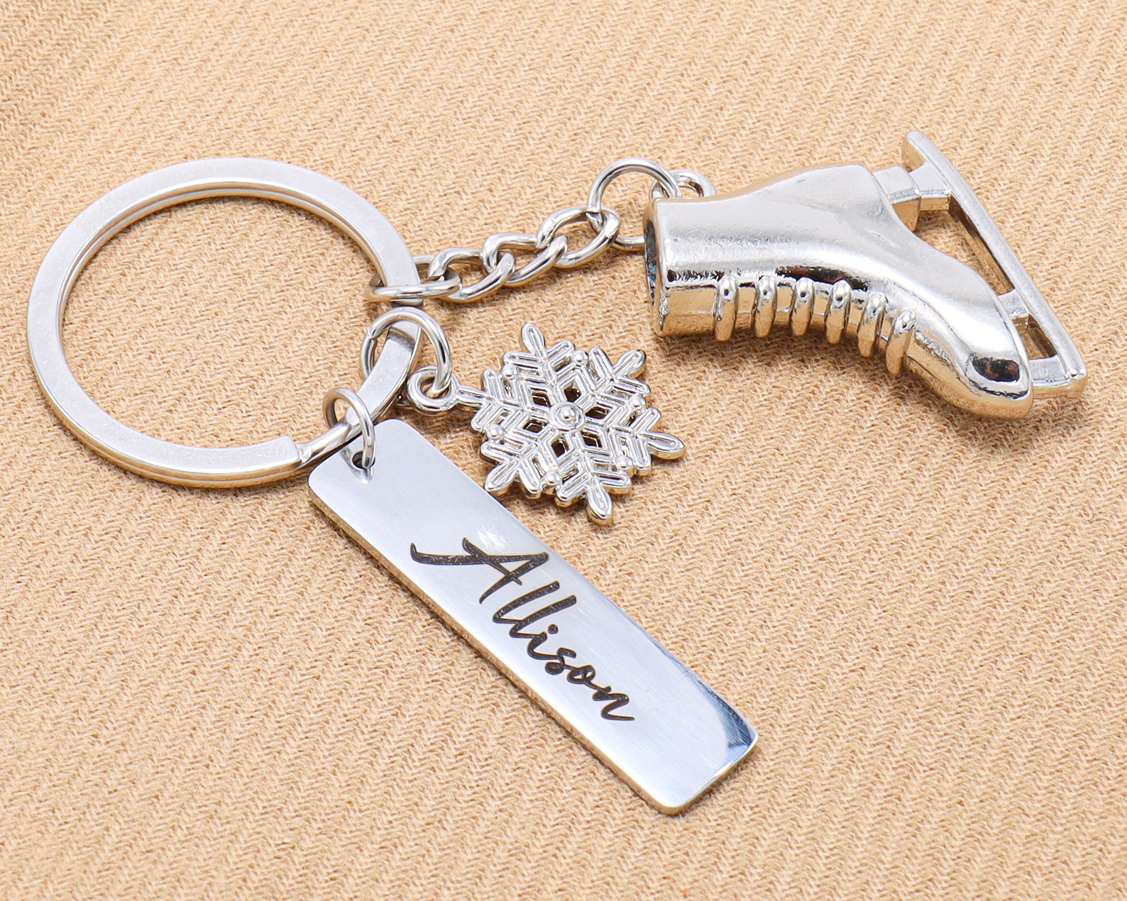 Personalized Skating Shoe Snow Keychain Ice Favor Coach Keychain Custom ...