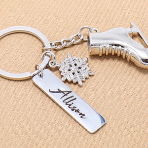 Personalized Skating Shoe Snow Keychain Ice Favor Coach Keychain Custom ...