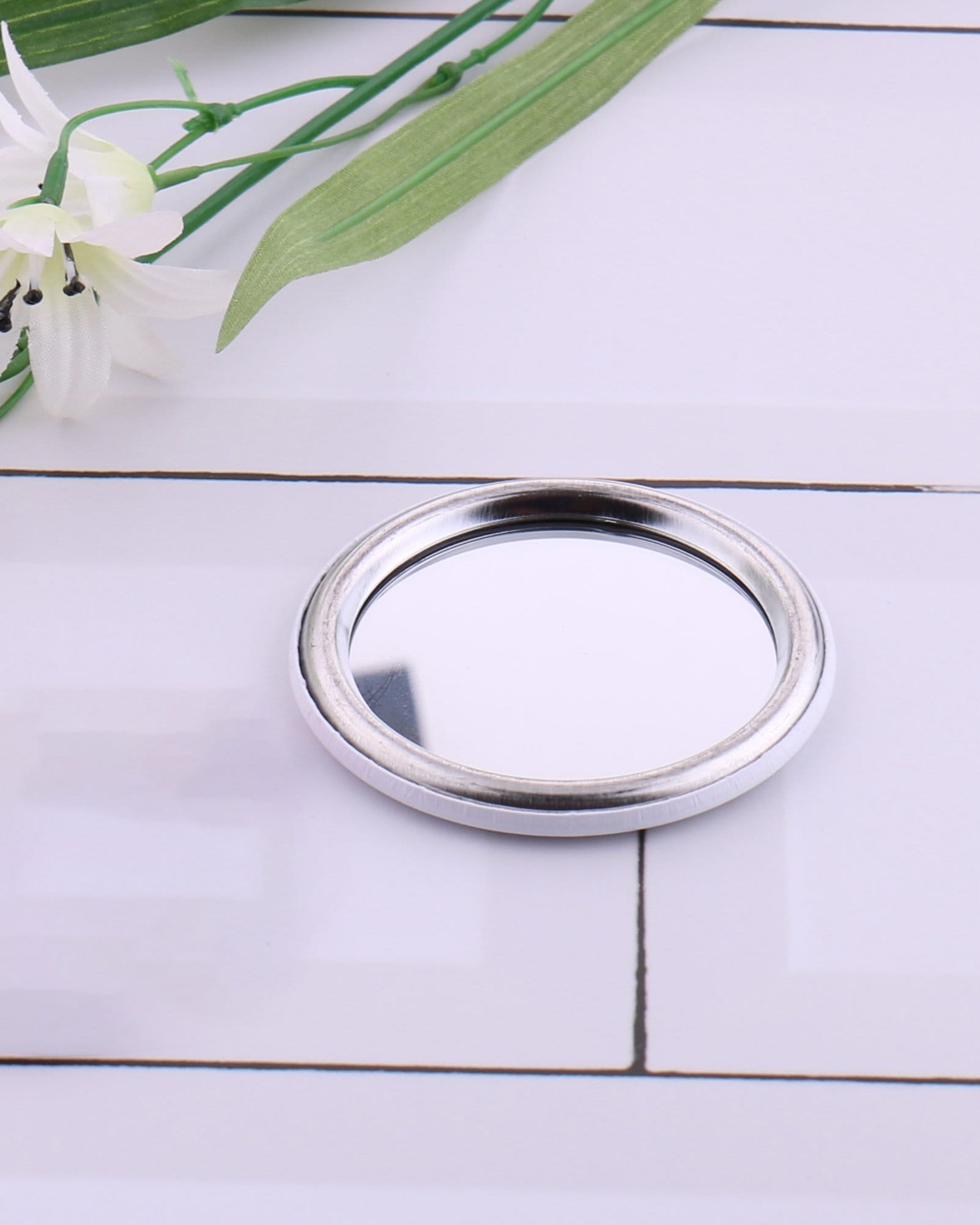 Personalized One-sided Compact Mirror Your Custom Text Floral - Etsy