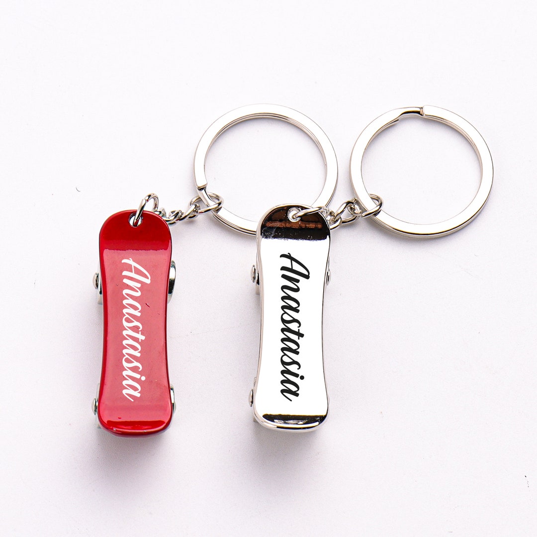 Personalized Skateboard Keychain, Gift for Women, Men, Boyfriend, Dog ...