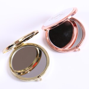 Personalized Gold Initial Compact Mirror Wife Anniversary Your Name ...