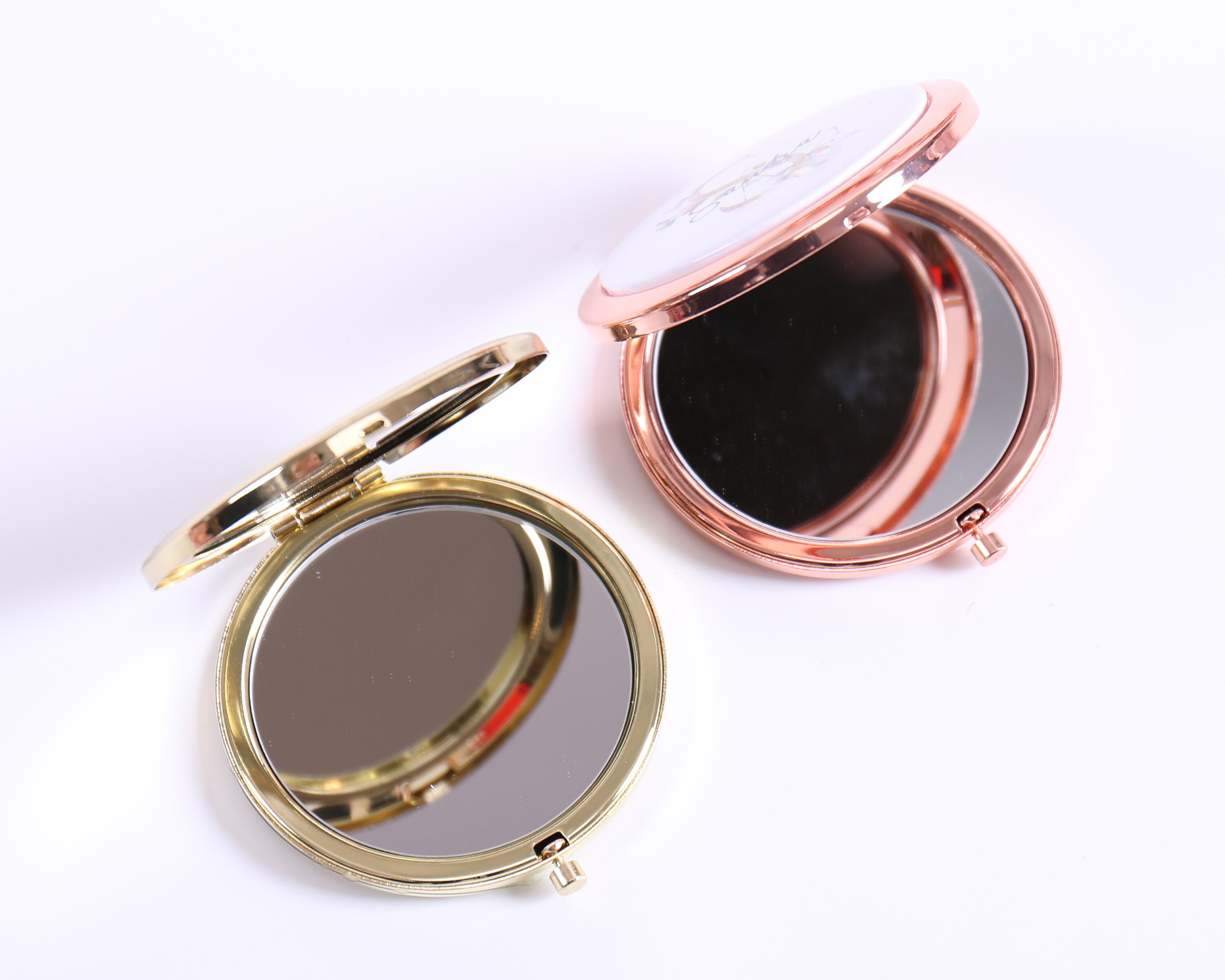 Personalized Gold Initial Compact Mirror Wife Anniversary Your | Etsy