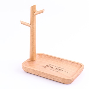 Personalized Wood Key Bowl for Entryway Table, Custom Wooden Key Holder ...