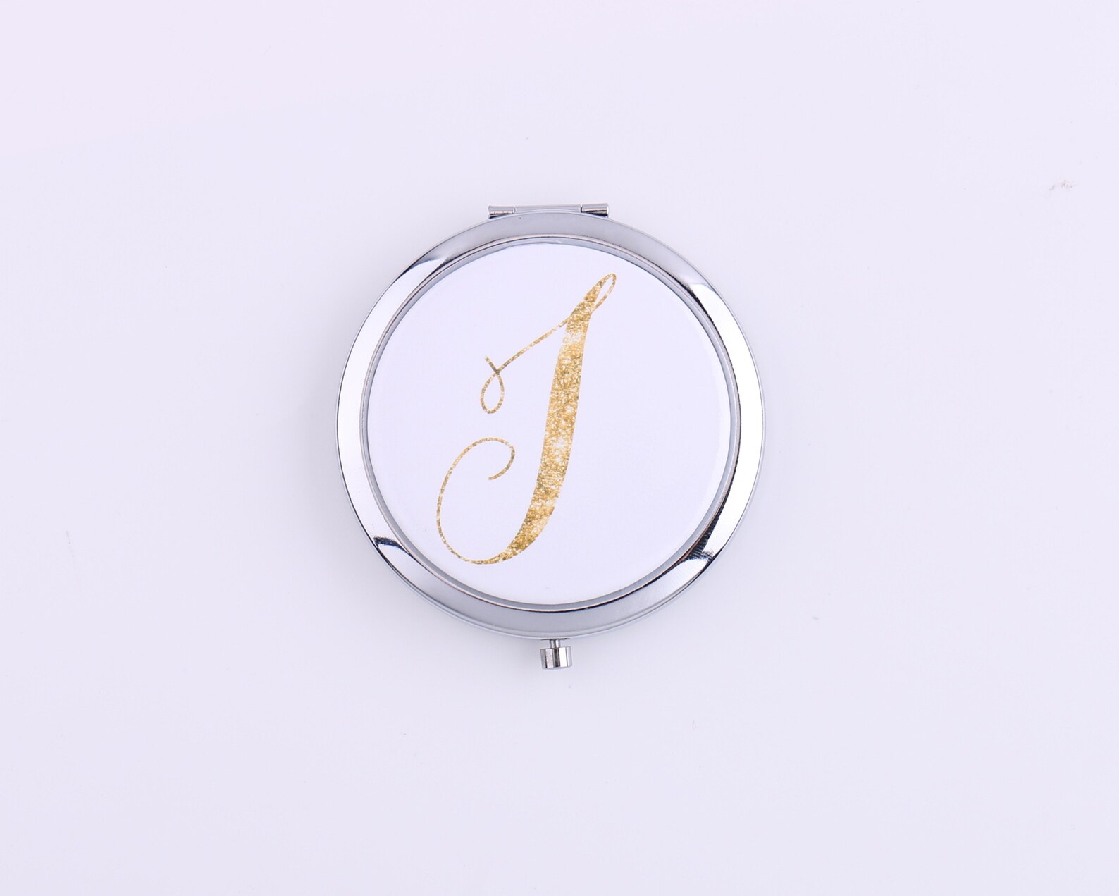 Personalized Gold Initial Compact Mirror Wife Anniversary Your Name ...