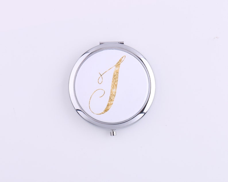 Personalized Gold Initial Compact Mirror Wife Anniversary Your - Etsy