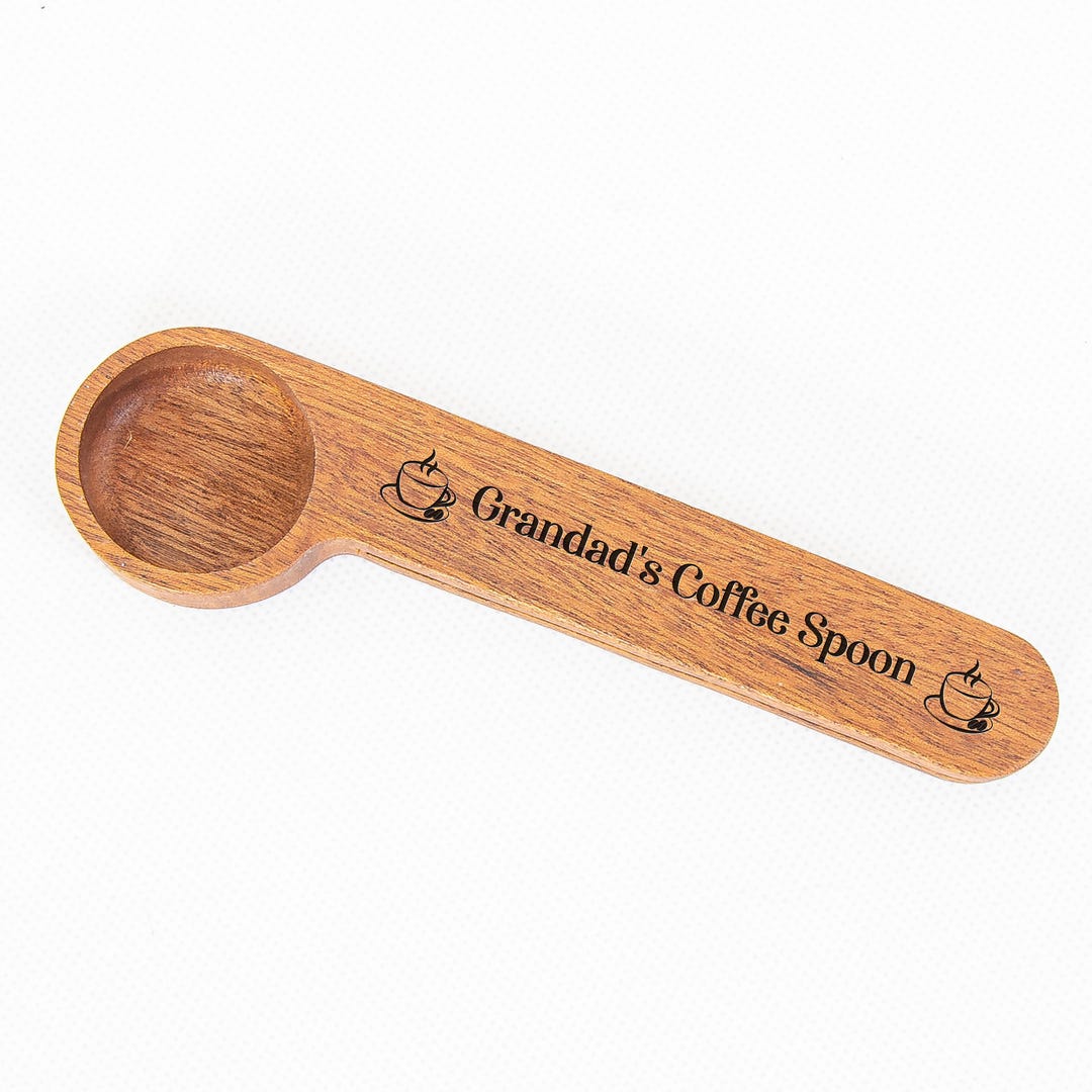 Personalized Name Wooden Coffee Spoon & Clip – Doubles as Coffee Bag ...