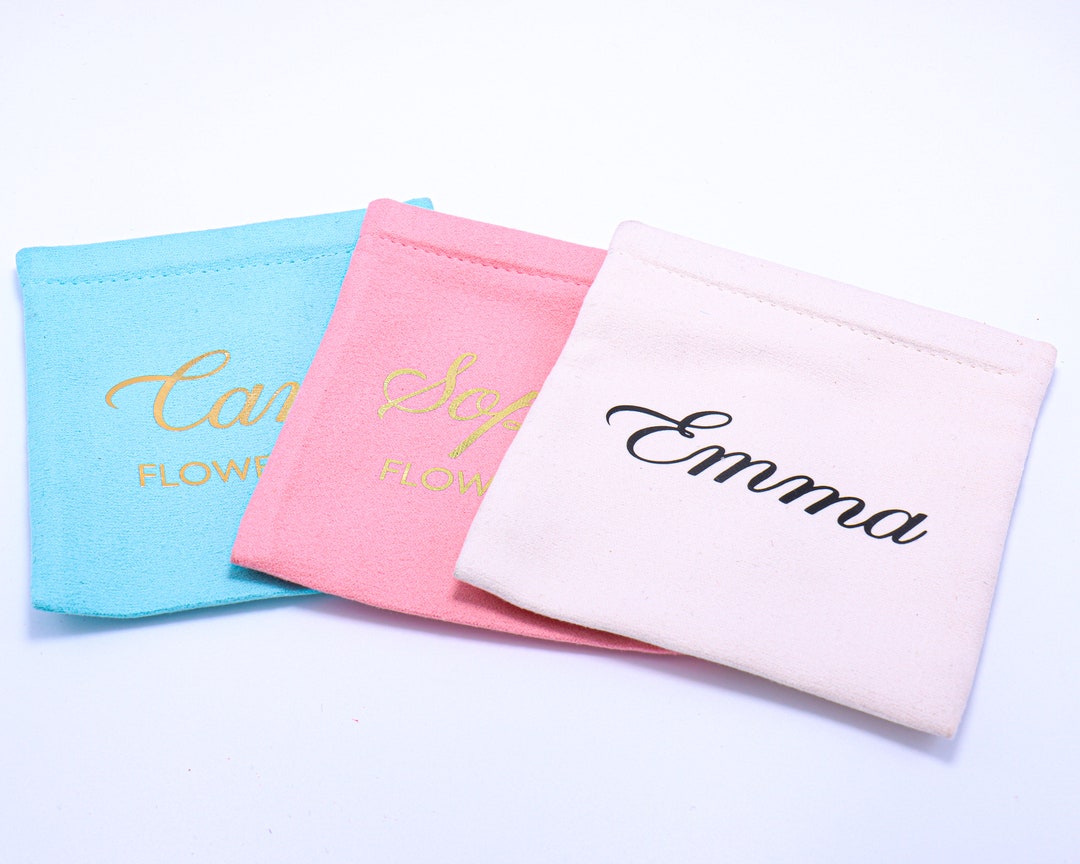 Personalized Velvet Jewelry Pouch Magnet Closure Minimalist Packaging ...