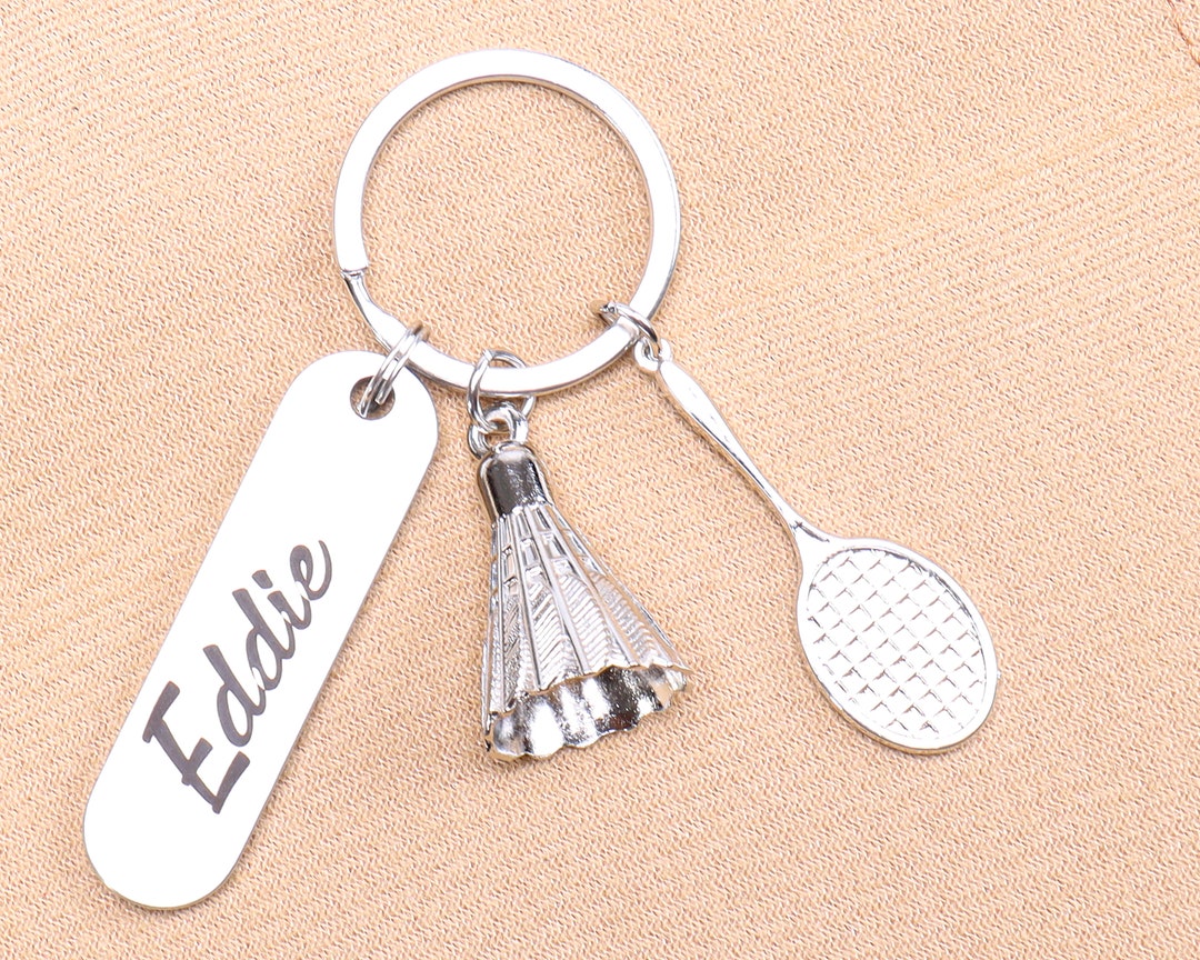 Personalized Badminton Keychain Pendant Keyring Metal Key Chain ...