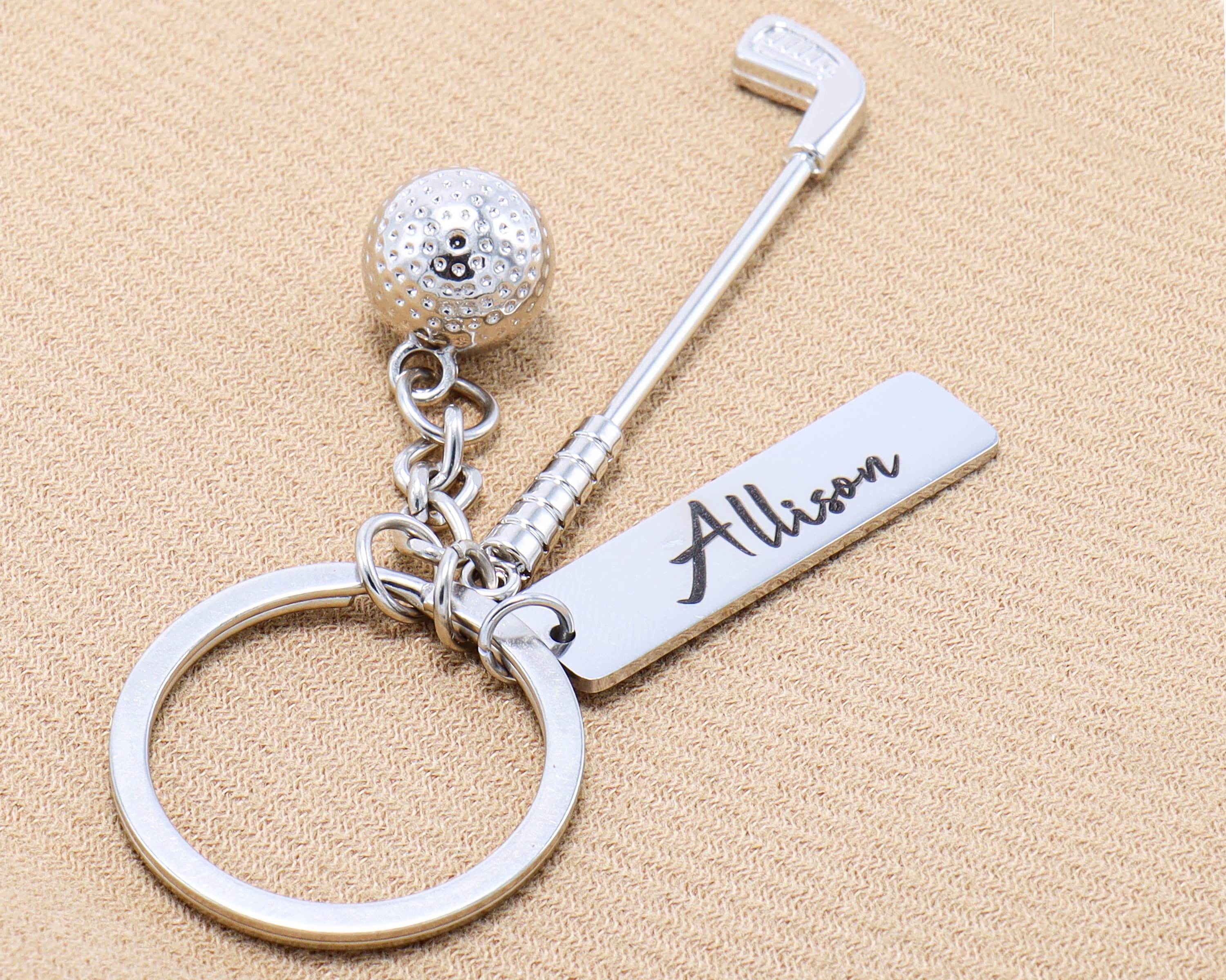 Personalized Golf Keychain for Player Fan Father's Day Christmas Gift ...