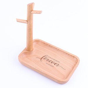 Personalized Wood Key Bowl for Entryway Table, Custom Wooden Key Holder ...