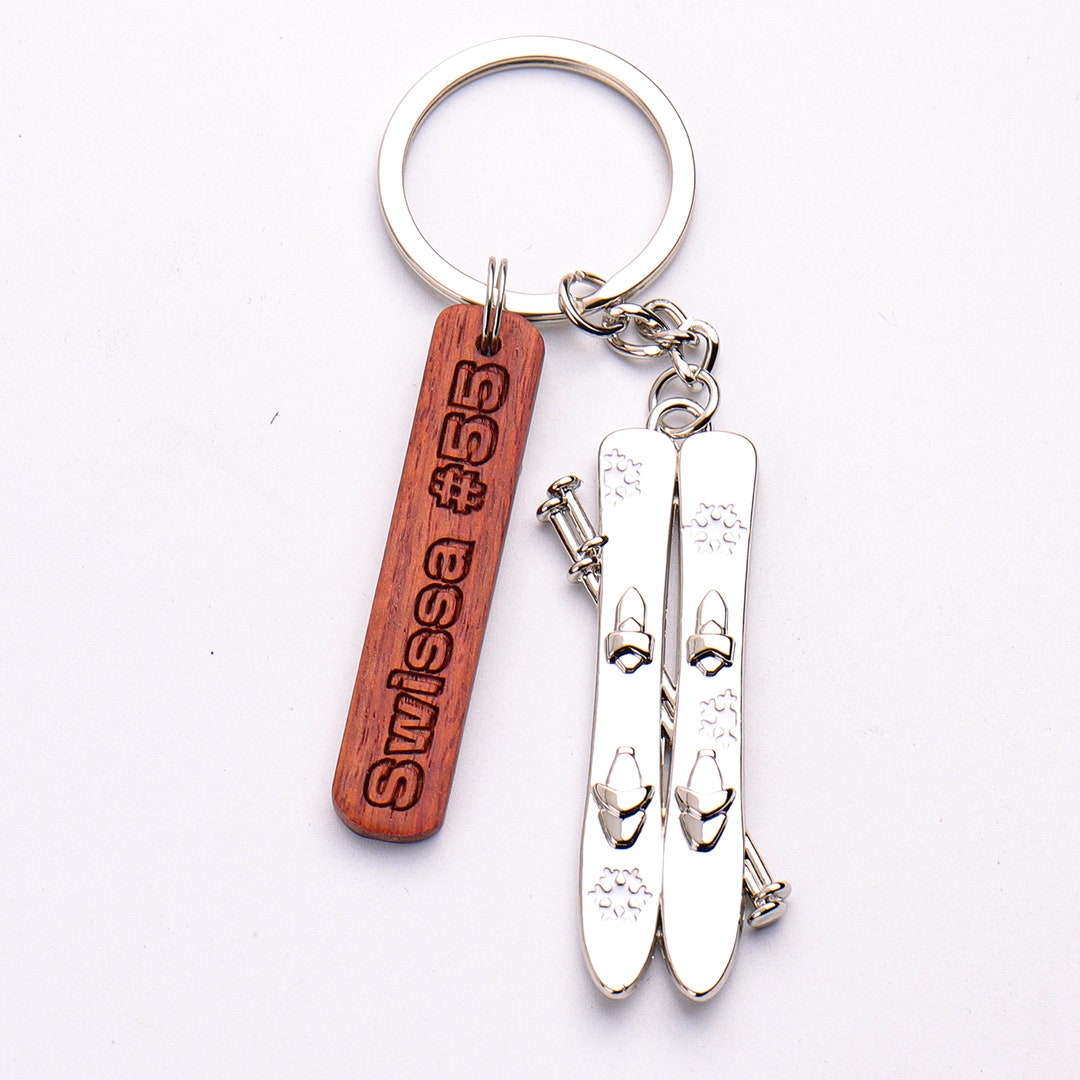 Customized Skiing Keychain Name Tag Sports Gift Coach Personalized ...